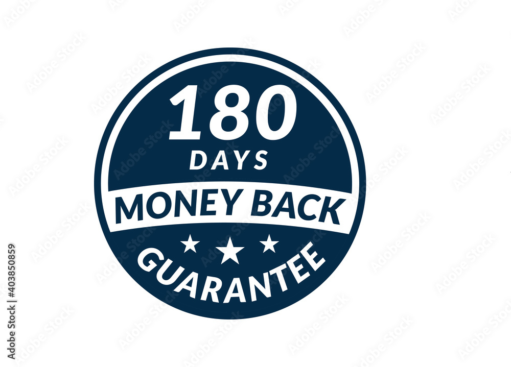 180 day money back guarantee label. 180 Days Money Back Guarantee Icon ...