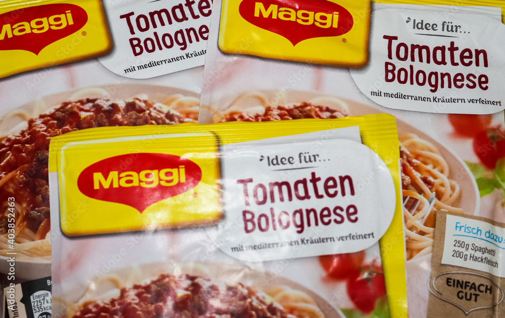 BERLIN, GERMANY - Nov 21, 2020: German Maggi instant noodles called ...