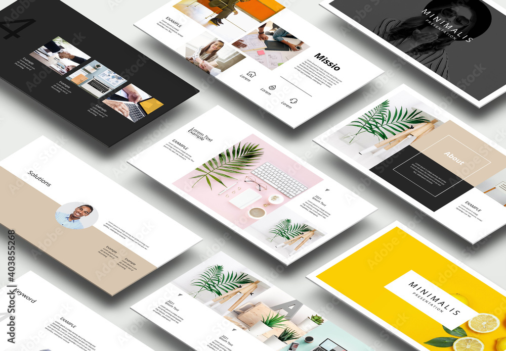 Simple Minimalist Presentation Layout Stock Template | Adobe Stock