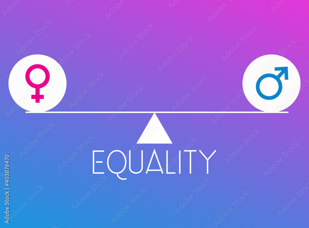 Gender Equality Concept icon. Pink and Blue gender logos. Equality ...