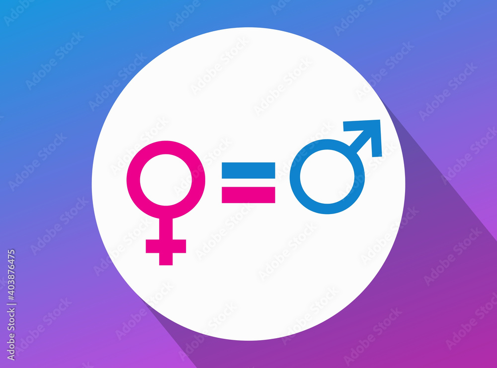 Gender Equality Concept icon. Pink and Blue gender logos. Equality ...