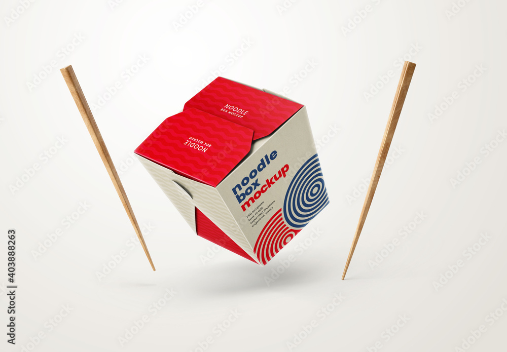 Noodle Box Mockup Stock Template | Adobe Stock