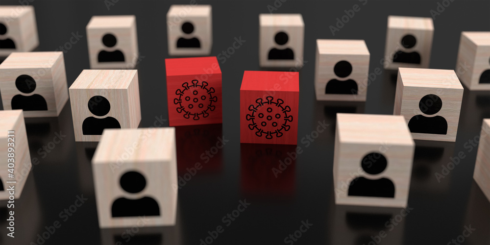 Virus infects population superspreader concept Stock Photo | Adobe Stock