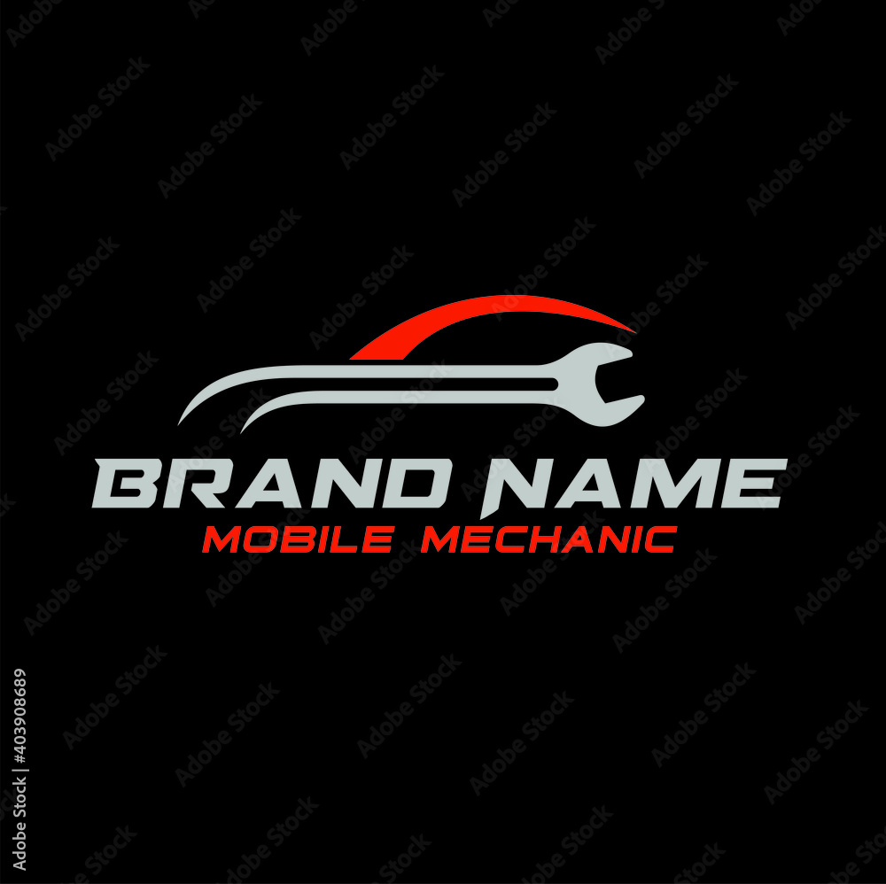 logo template for auto service, mobile mechanic. Stock Vector | Adobe Stock