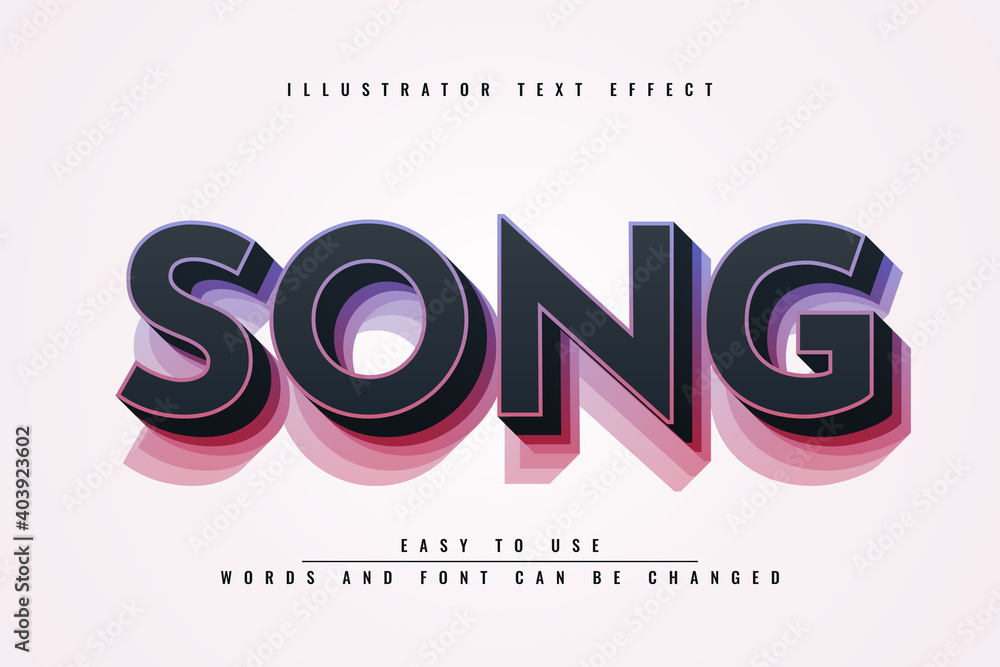 Song - Illustrator Editable Text Effect Design Stock Photo | Adobe Stock