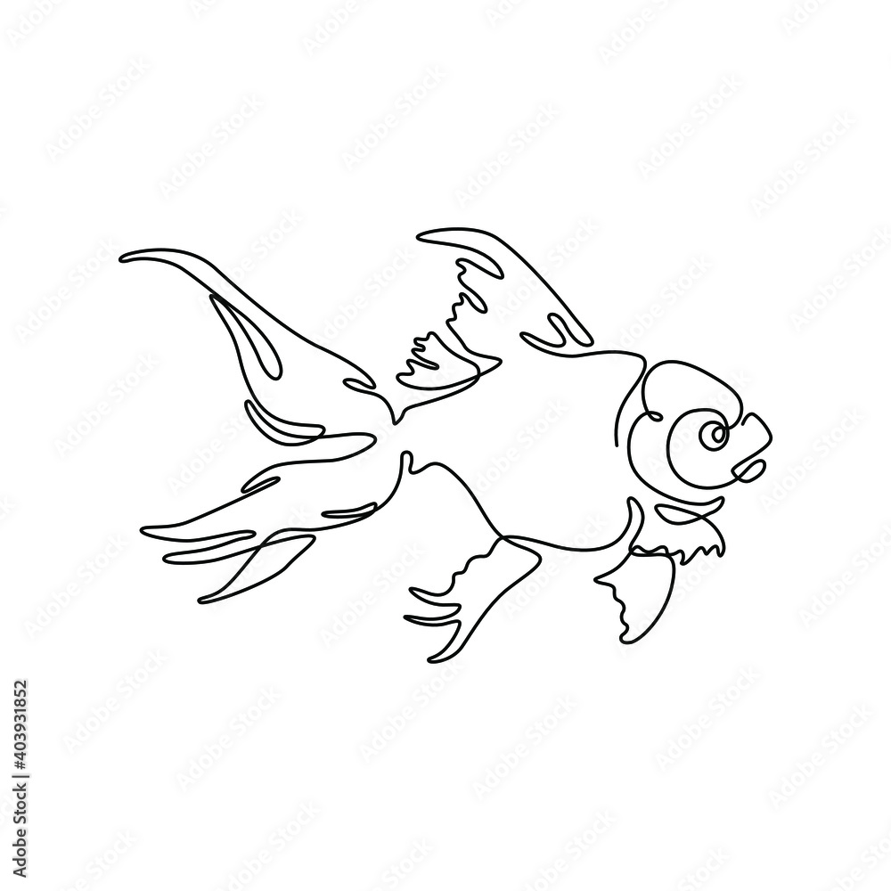 Fish continuous line drawing, tattoo, print and logo design, beautiful ...