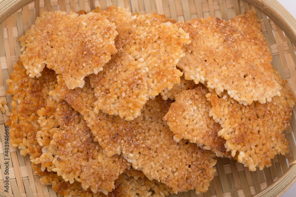 crust of overcooked rice, korean traditional food. Stock Photo | Adobe ...