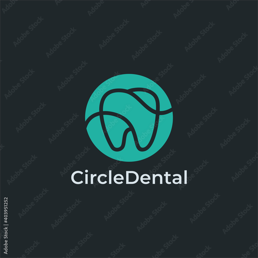 Circle Dental Teeth Logo Design Vector Stock Vector | Adobe Stock