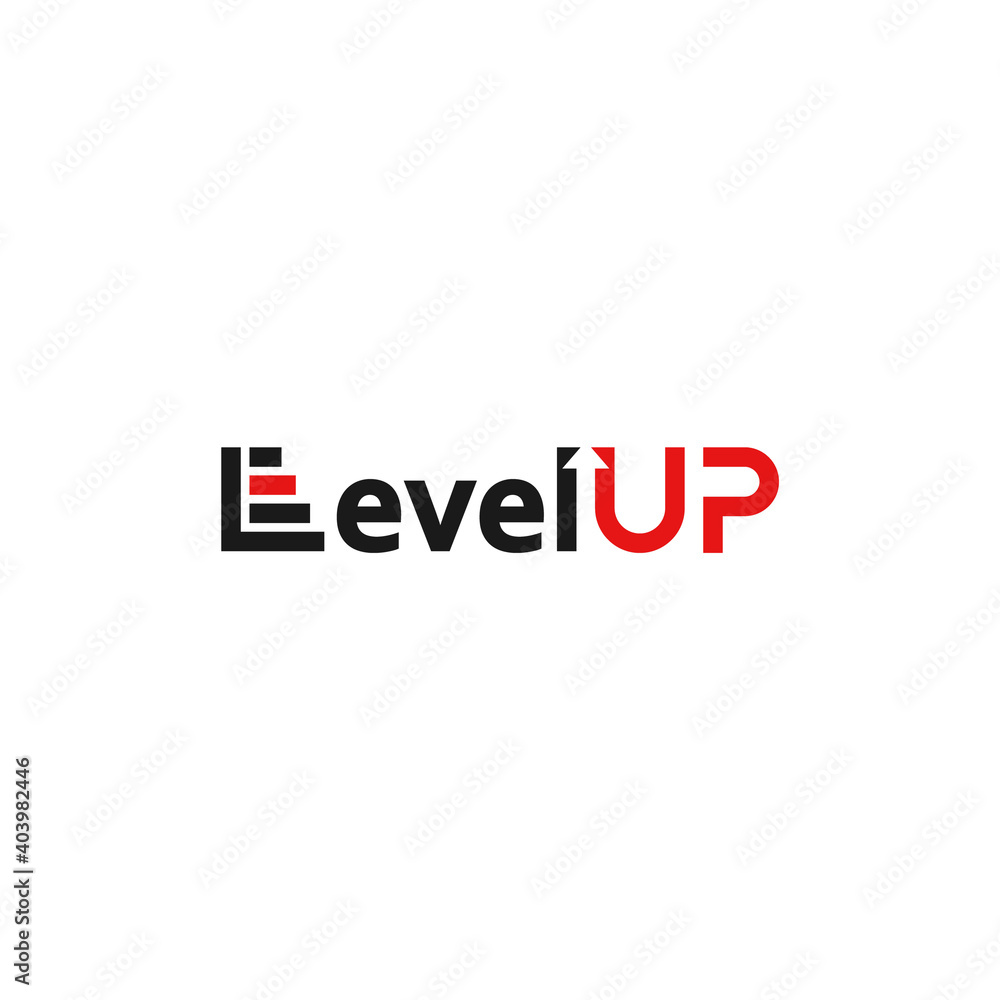 Level up text business logo design. Stock Vector | Adobe Stock
