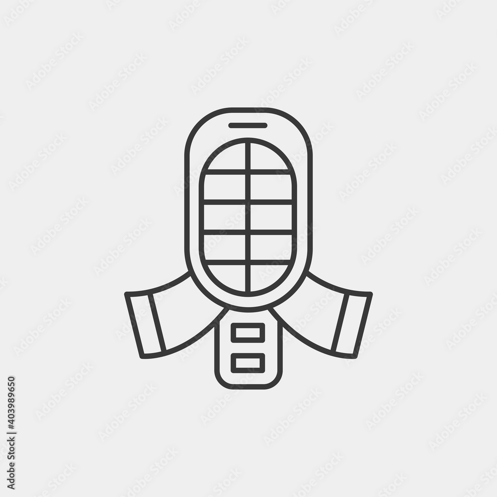 Kendo icon isolated on background. Sports symbol modern, simple, vector ...