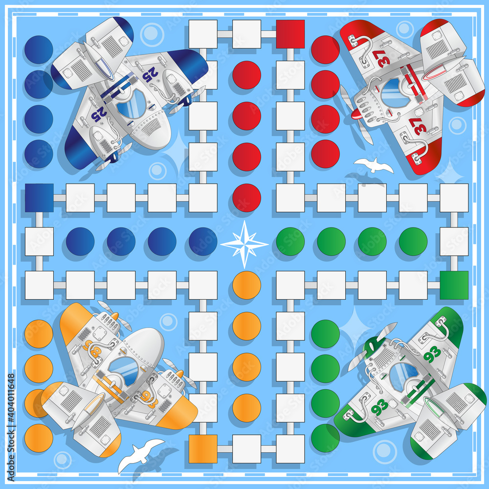 Board game on the theme of aviation. Vector illustration. Stock Vector ...