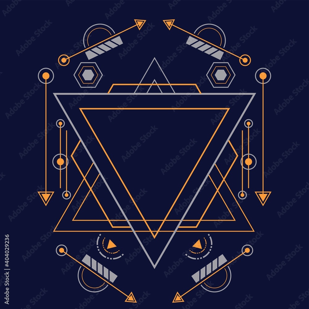 Abstract sacred geometry hand drawn vector illustration ornament Stock ...