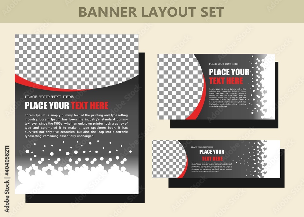 Banner layout templates which contains 3 sizes in one set Stock Vector ...