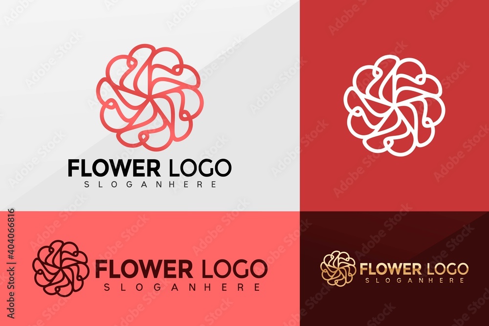 Flower business logo vector, Brand Identity Logos design, modern logo ...
