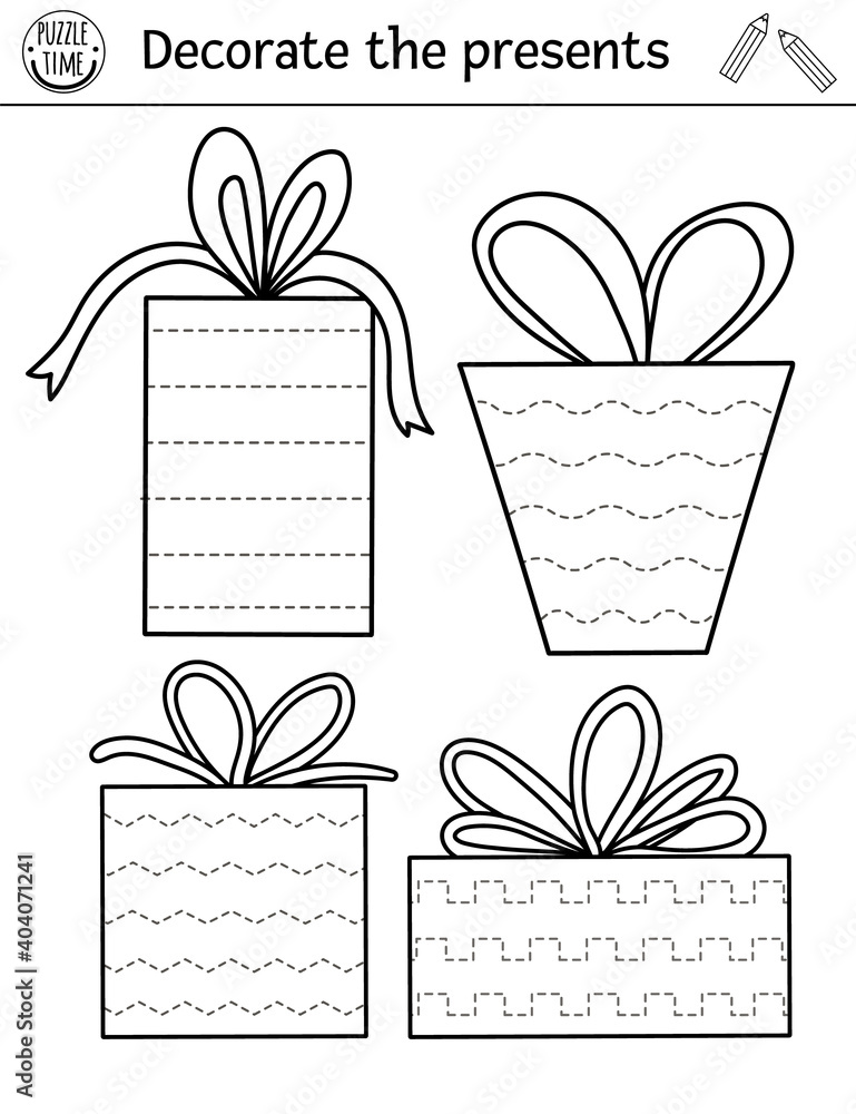 Vector Birthday party handwriting practice worksheet. Holiday printable ...