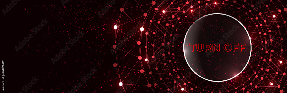Vecteur Stock Turn off banner. Press a turn off button technology style ...