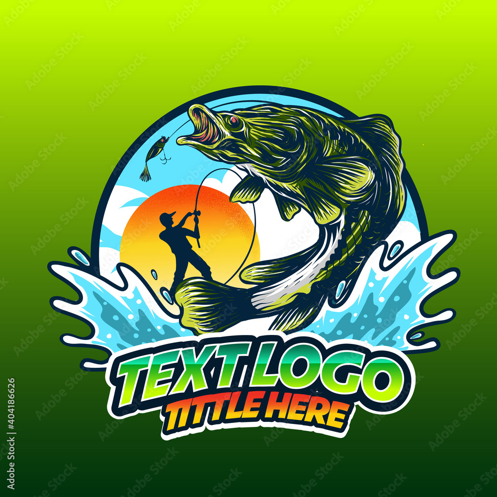 templeate logo snake head fish Stock Vector | Adobe Stock