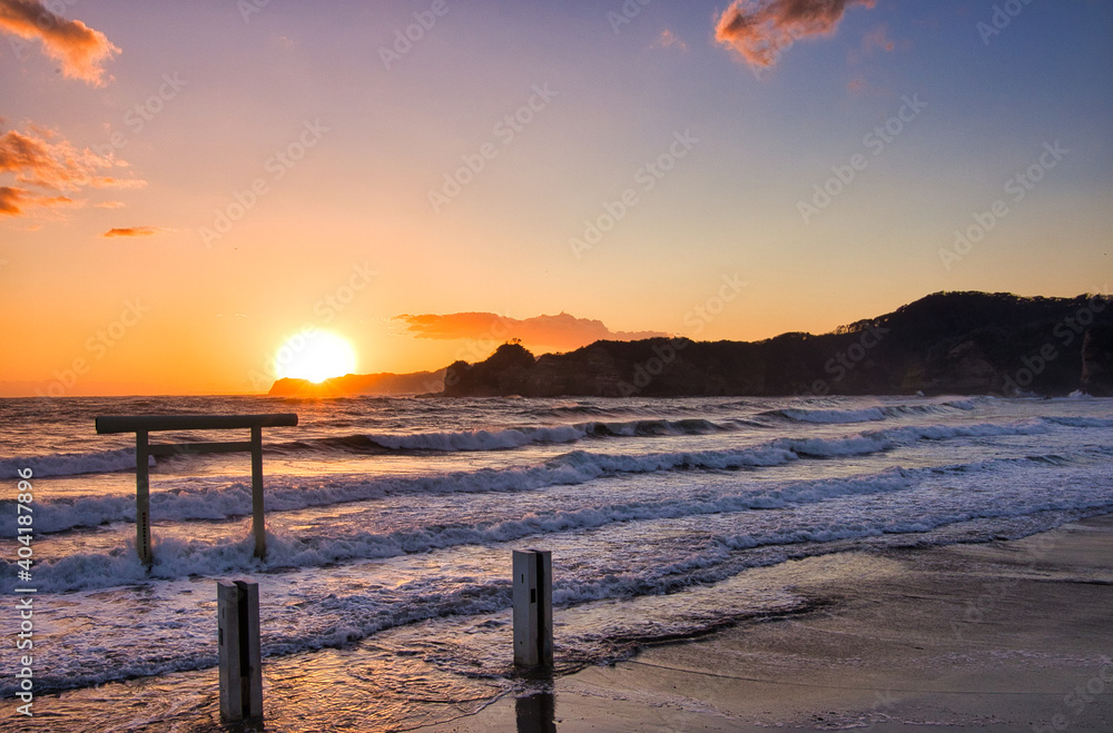 Sunset at Ubara Beach, Chiba, Japan Stock Photo | Adobe Stock