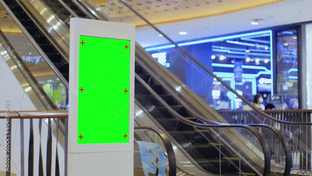 Advertising billboard with green screen for product display in shopping ...