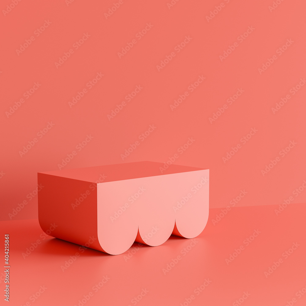 3D shape for product placement or product showcase on pinky red ...