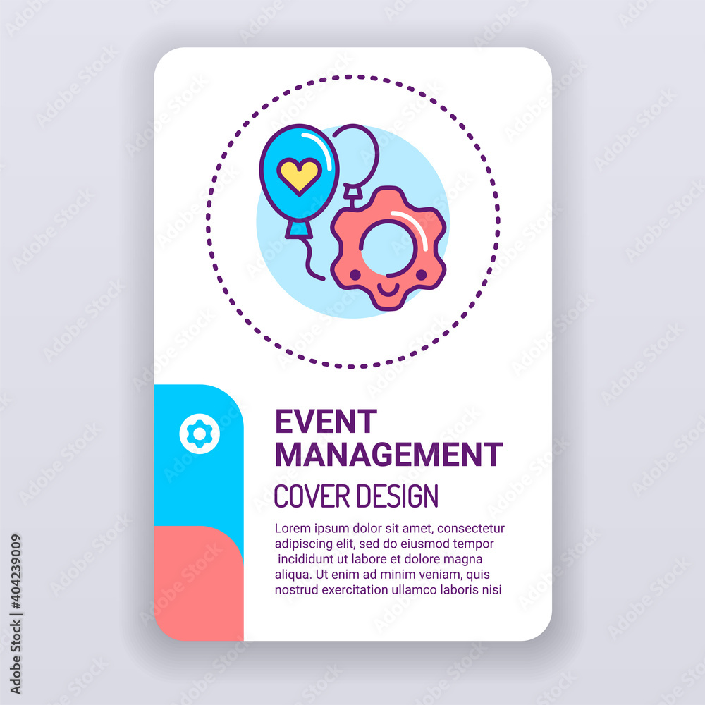 Event management brochure template. Service organization holidays cover ...