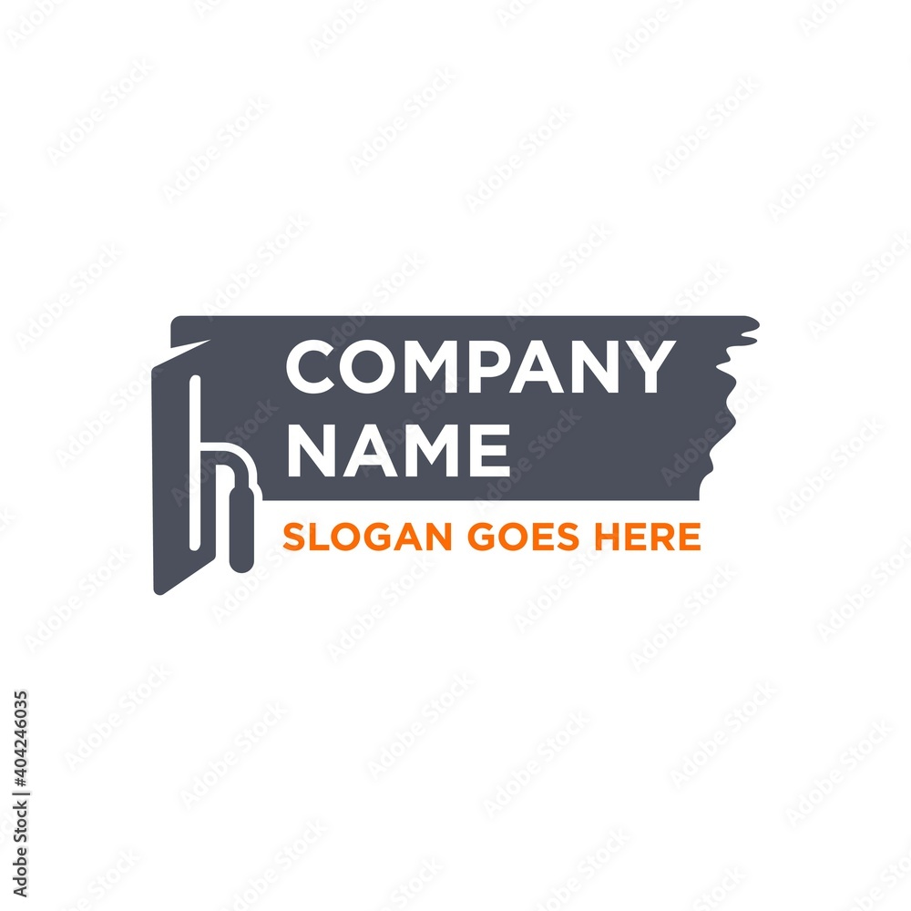 Plastering template logo design. trowel plastering icon Stock Vector ...
