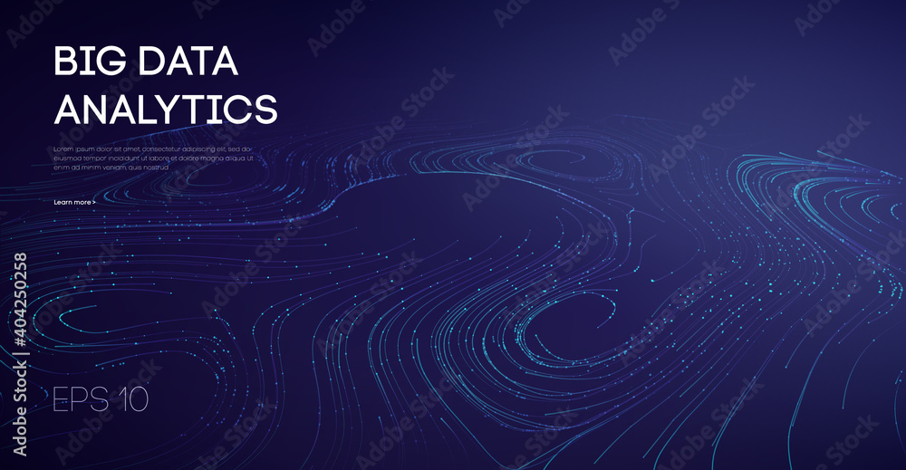 Vetor de Abstract Big Data Flow Background. Software code agile ...