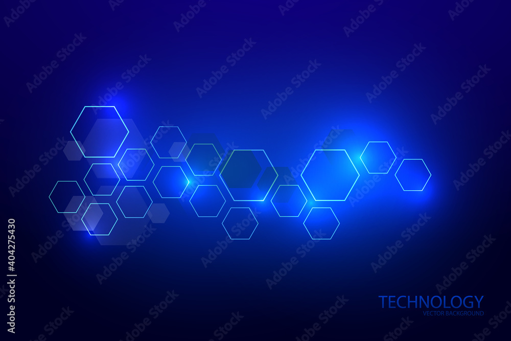 Hexagonal technology background. Abstract tech background with simple ...