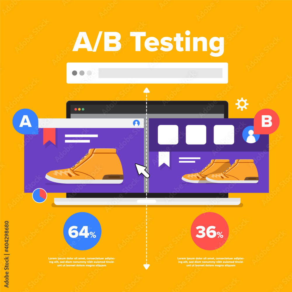 Vector illustrations design concept AB Testing. System Method Modern ...