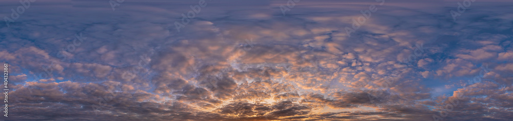 Golden sunset sky panorama Seamless spherical equirectangular 360 ...