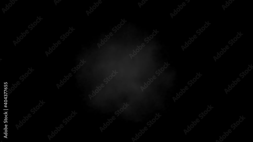 Smoke explosion dissipating on black screen in 4k UHD animation. Stock ...