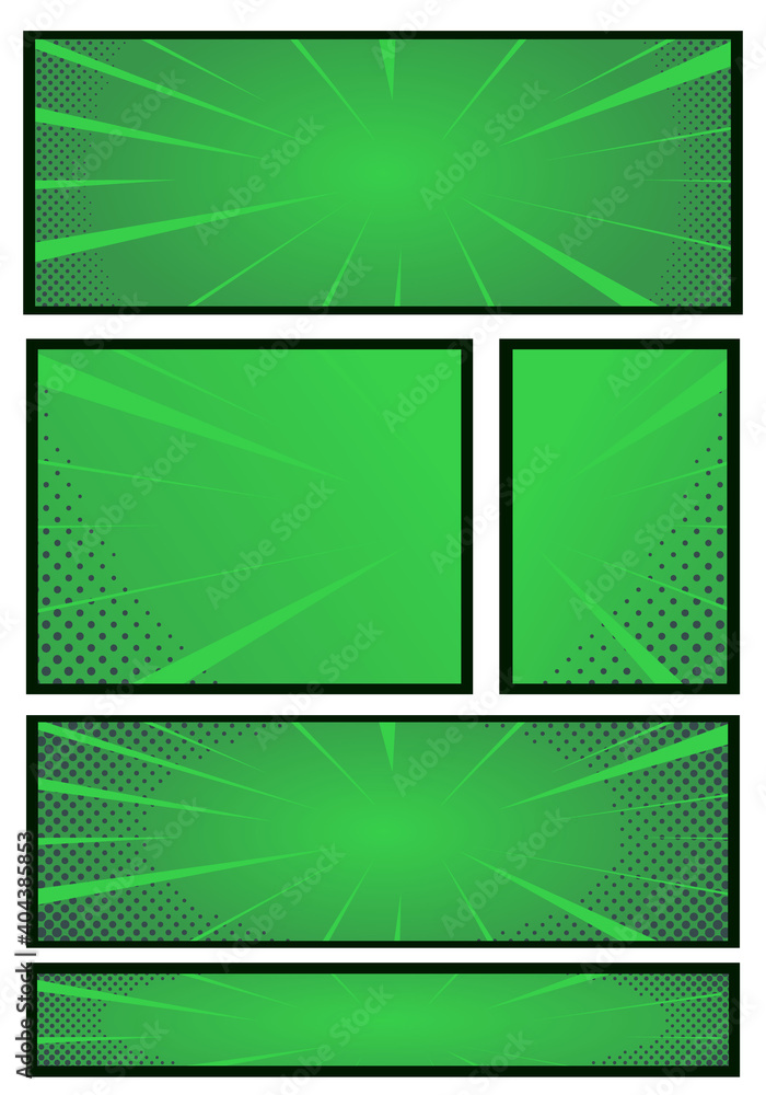 Green Comic Strip portrait Design for your comic Stock Vector | Adobe Stock