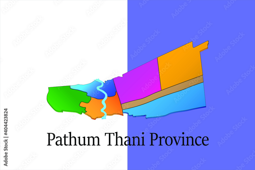 Pathum Thani Province map with The Logo of province vector illustration ...