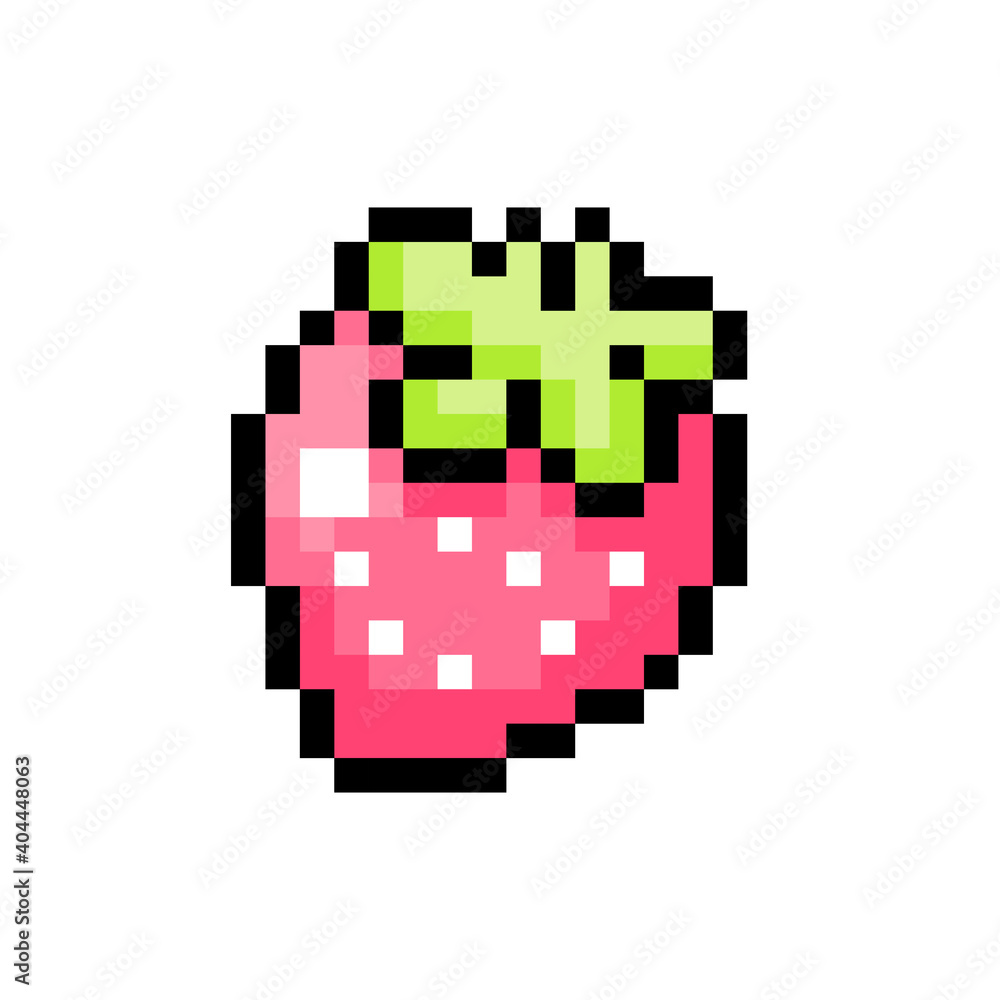 Pixel strawberry image. cross stitch and crochet patterns. Vector ...