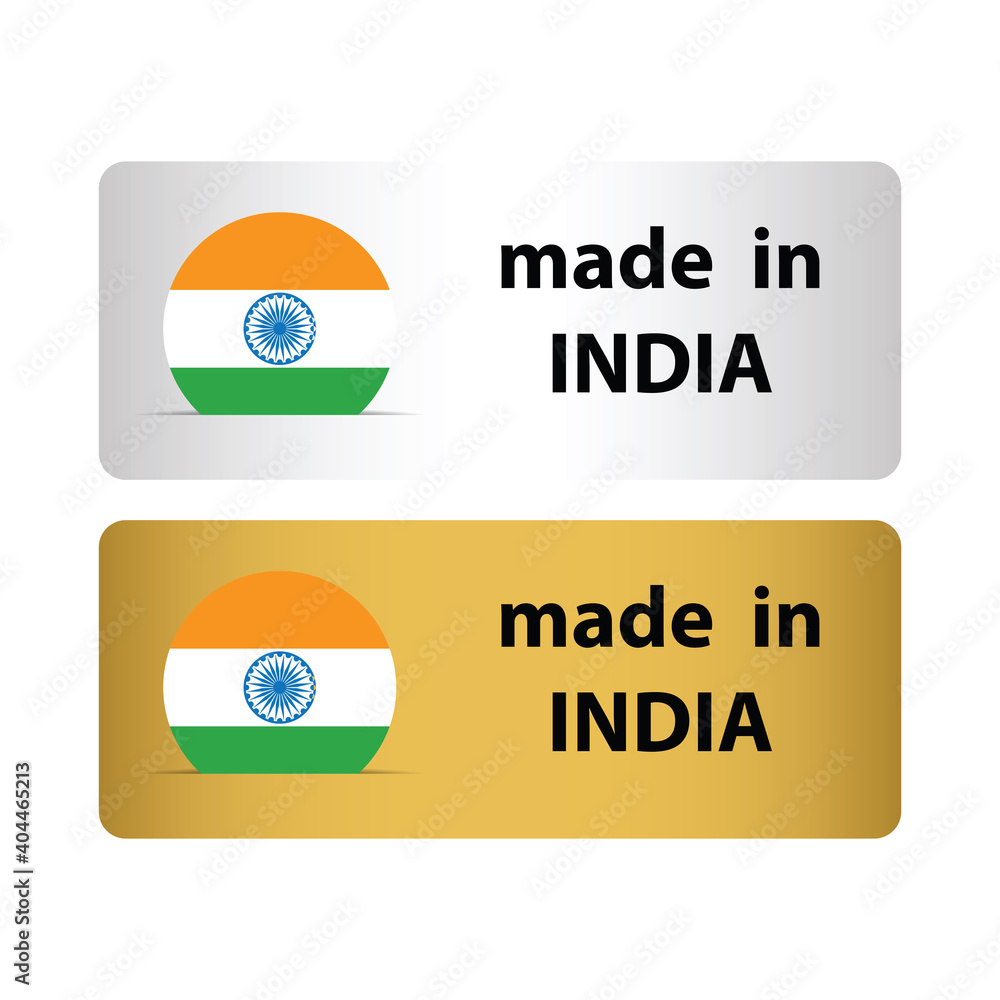 made in India vector stamp. badge with India flag Stock Vector | Adobe ...