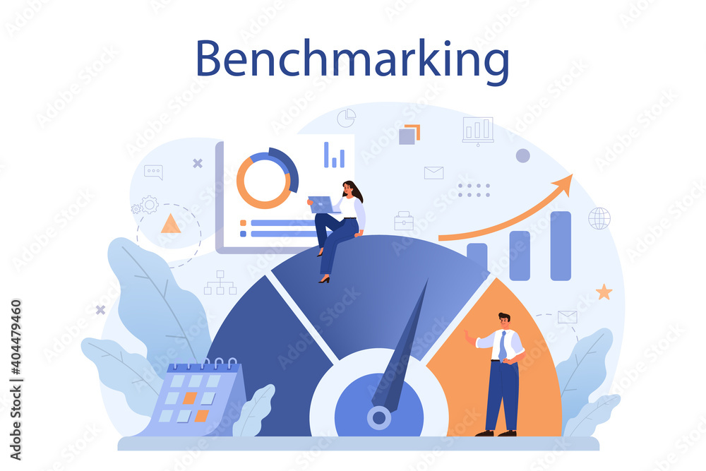 Benchmarking concept. Idea of business development and improvement ...