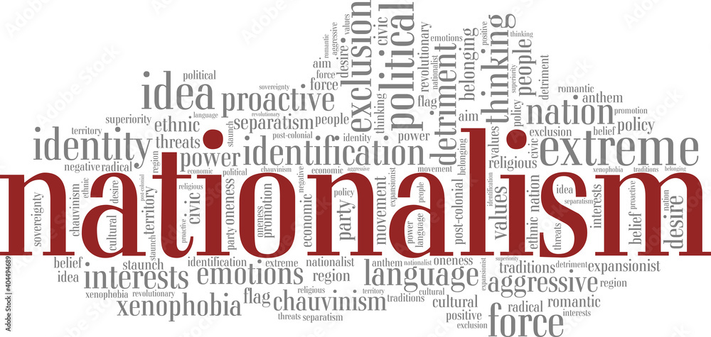 Poster Nationalism vector illustration word cloud isolated on a white ...