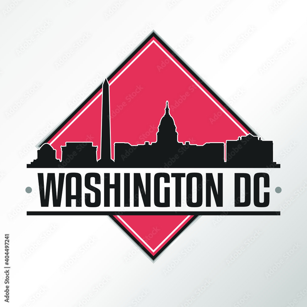 Washington DC Skyline Logo. Adventure Landscape Design. Vector ...