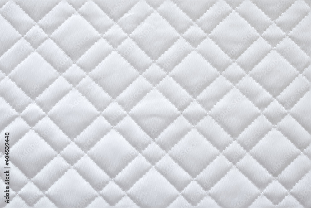 White cloth background, Detailed of mattress texture, Top view of ...