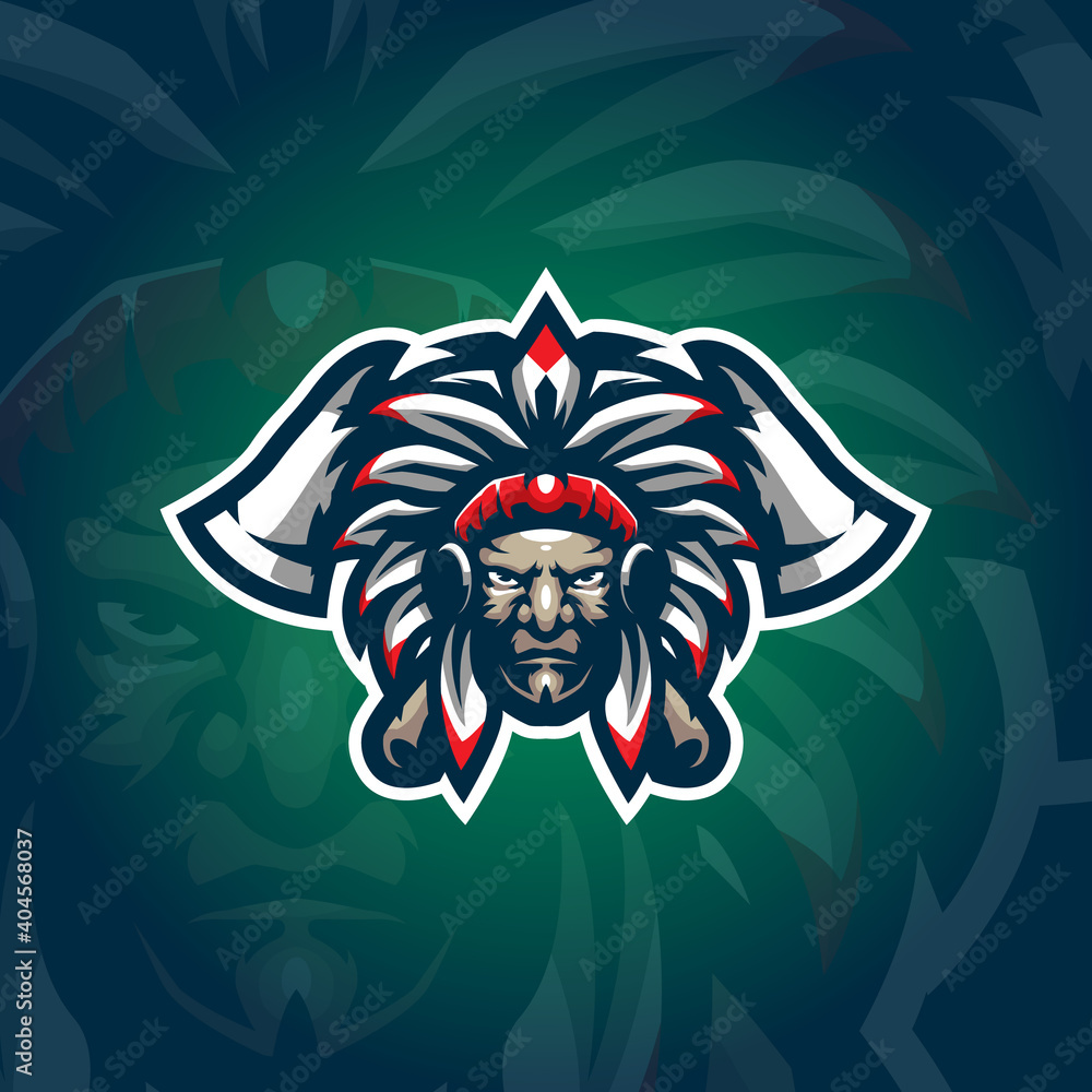 Indian tribe mascot logo design vector with concept style for badge ...