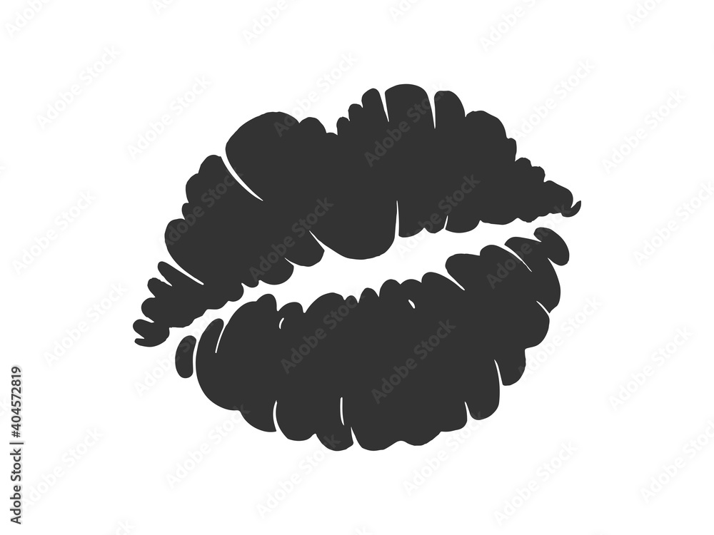 Kiss mark lips sketch engraving vector illustration. T-shirt apparel ...