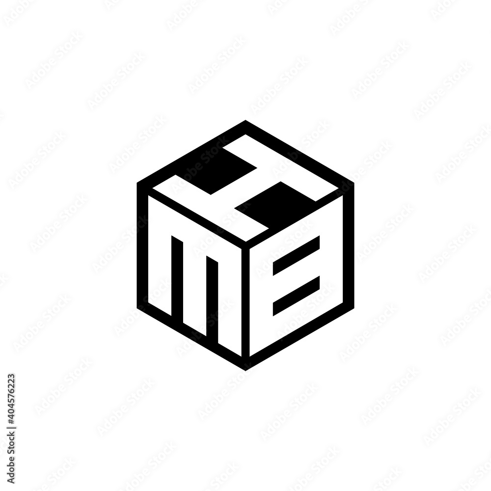 MBH letter logo design with white background in illustrator, cube logo ...