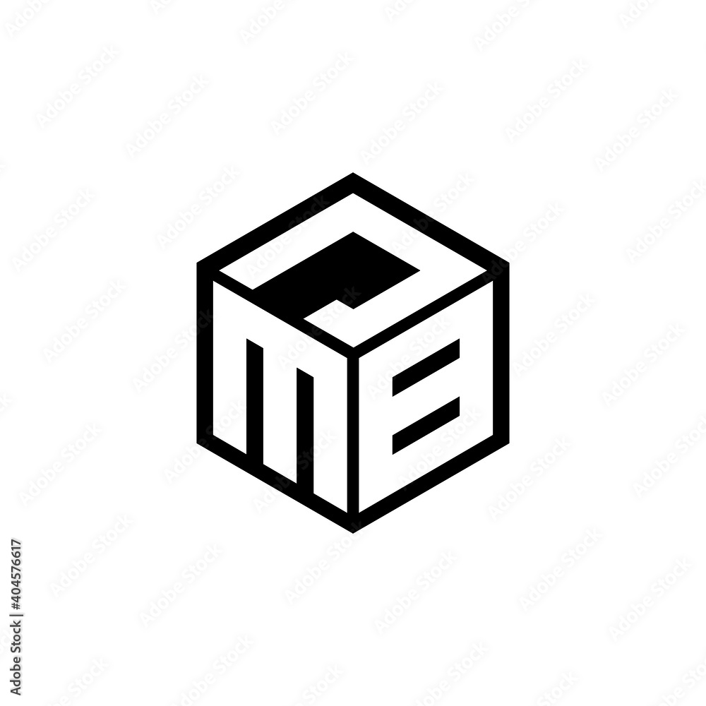 MBJ letter logo design with white background in illustrator, cube logo ...