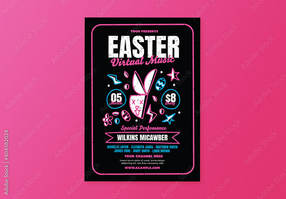 Easter Music Festival Flyer Layout Stock Template | Adobe Stock