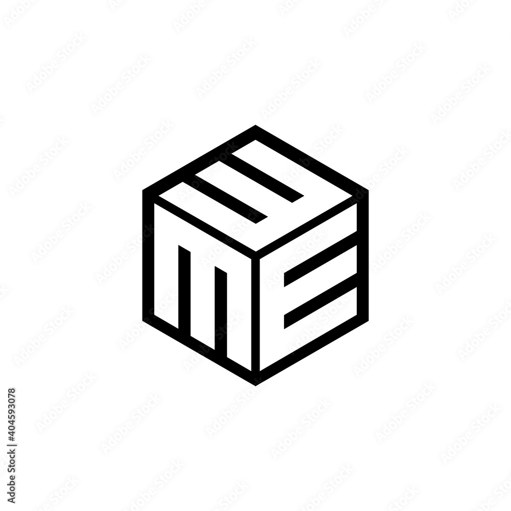 MEW letter logo design with white background in illustrator, cube logo ...