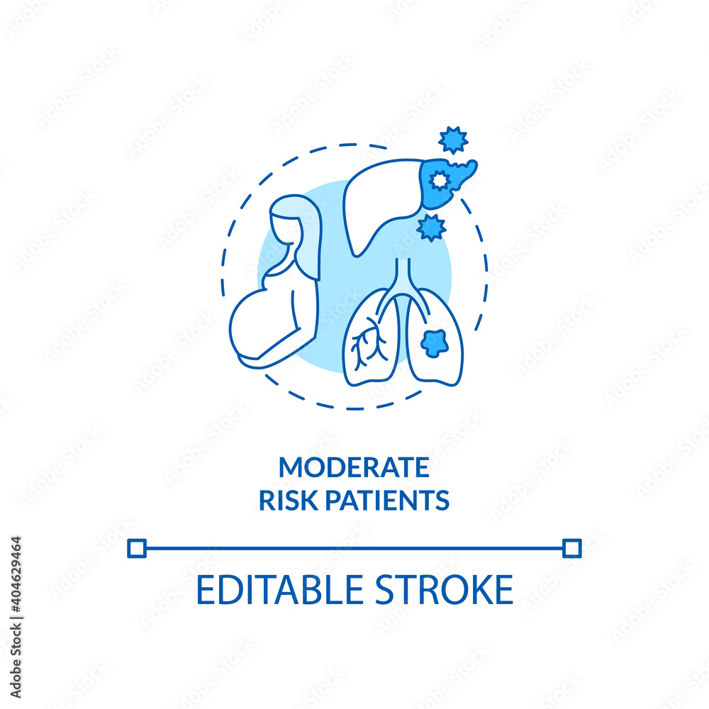 Moderate risk patients concept icon. Covid vaccination priority list ...
