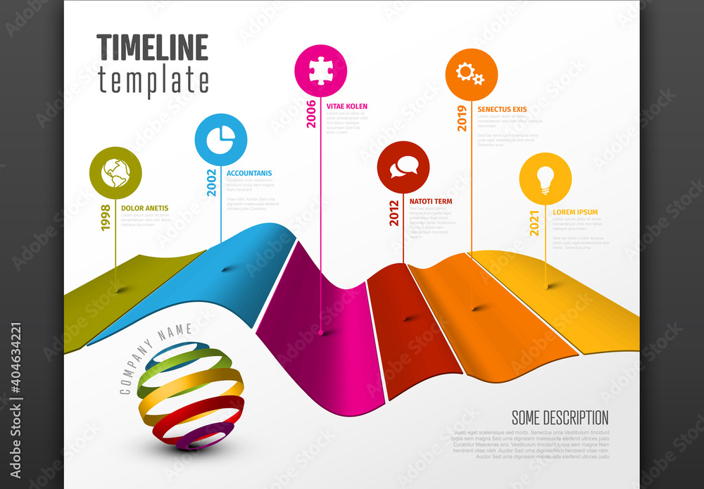 Infographic Timeline Layout Stock Template | Adobe Stock