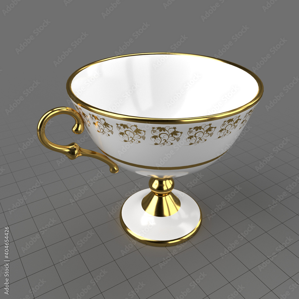 High footed teacup Stock 3D asset | Adobe Stock