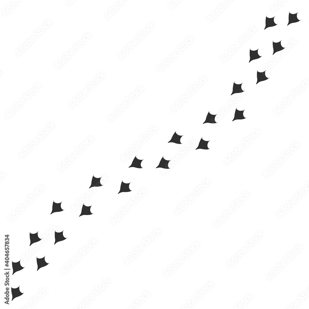 Vector black flat duck or goose foot print path isolated on white ...