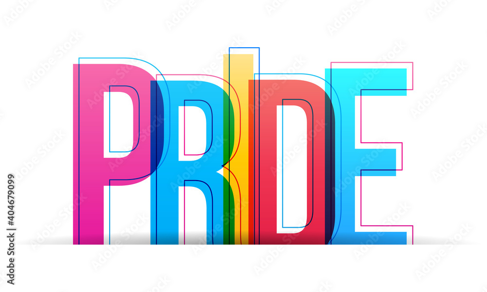Colorful overlapped letters of the word 'Pride'. Vector illustration ...